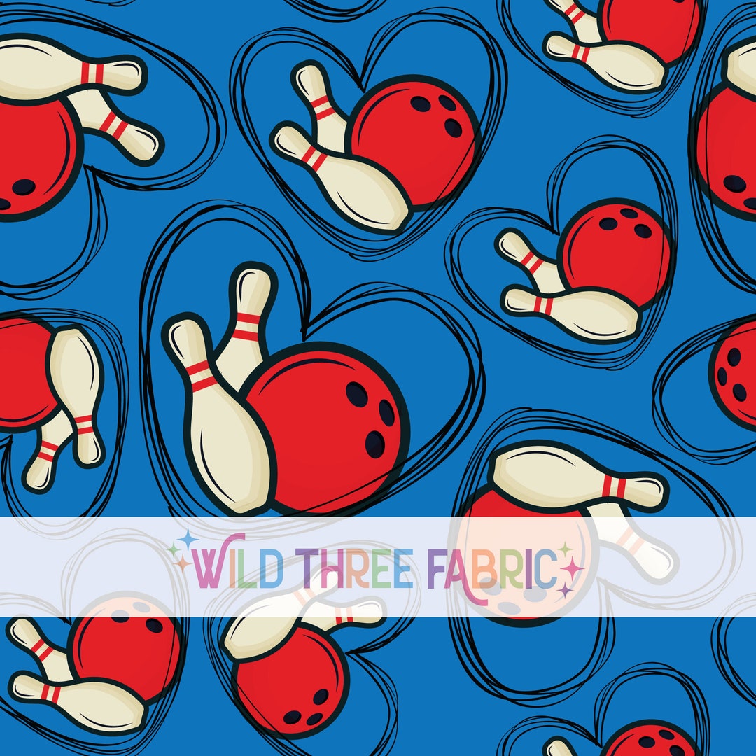 Bowling Seamless Digital File Bowling Hearts Seamless Digital File ...