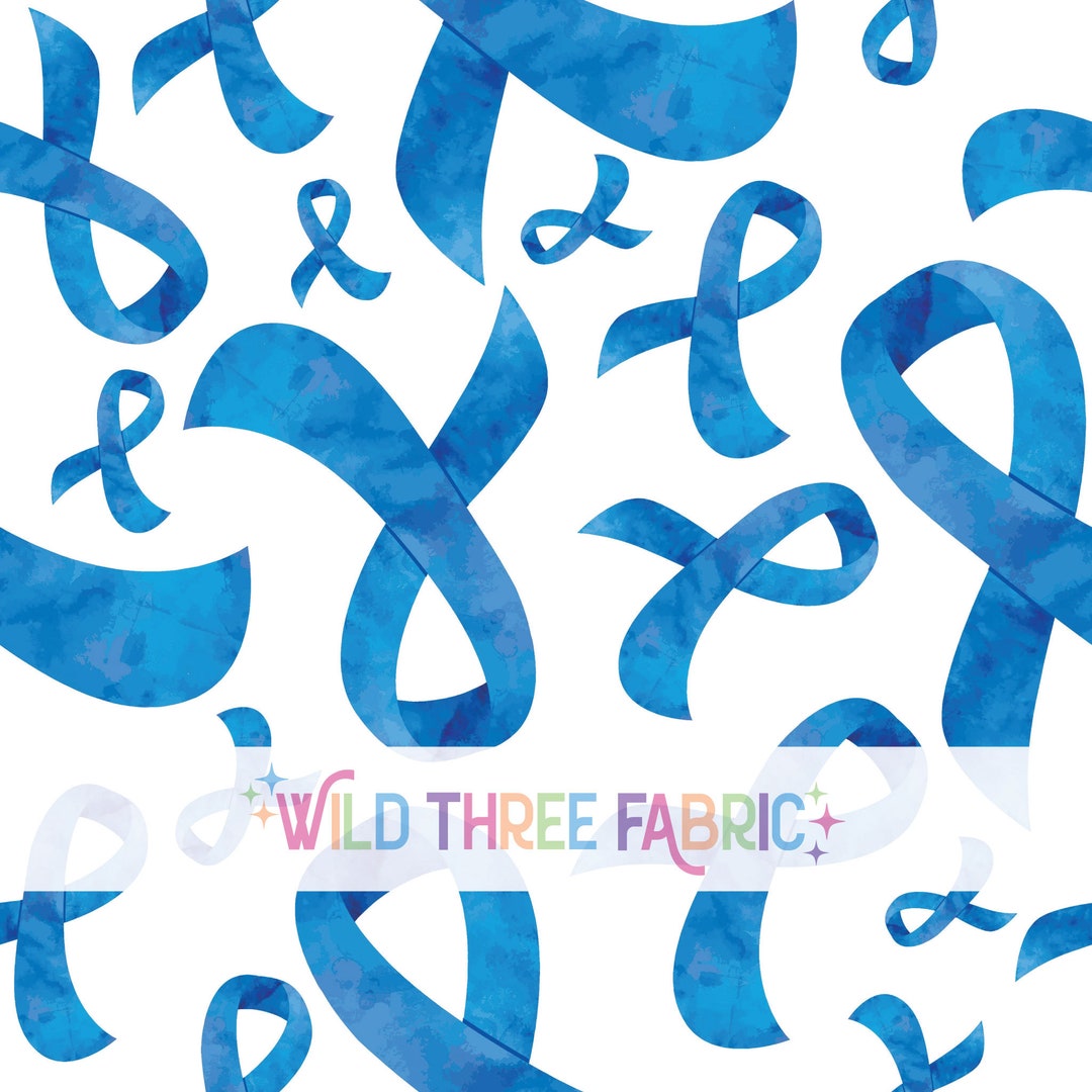 Cancer Awareness Seamless Digital File Blue Ribbon Seamless File Cancer ...
