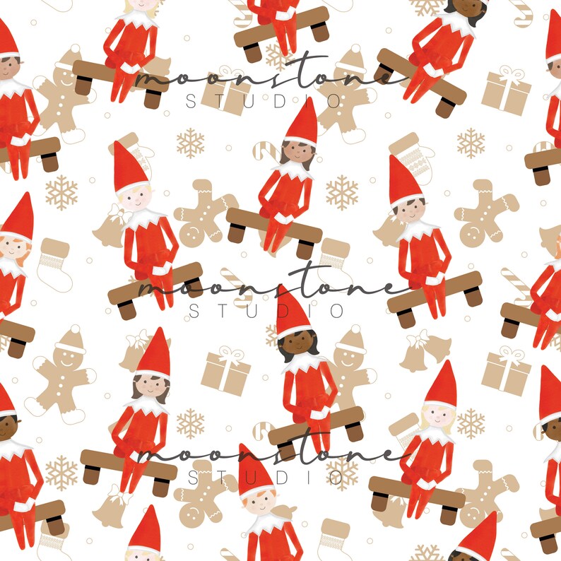 Christmas Elf Seamless File Christmas Pattern Christmas | Etsy