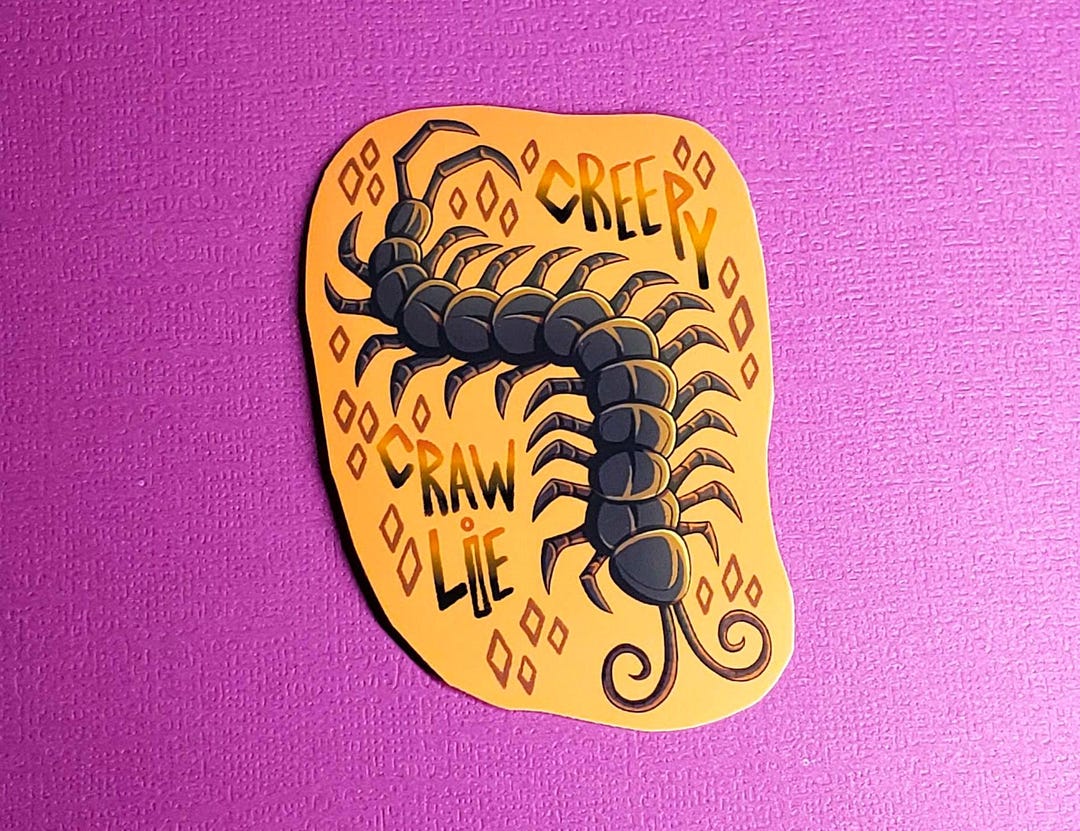 Centipede Sticker | Millipede Entomology Handmade Art | Creepy Cute ...