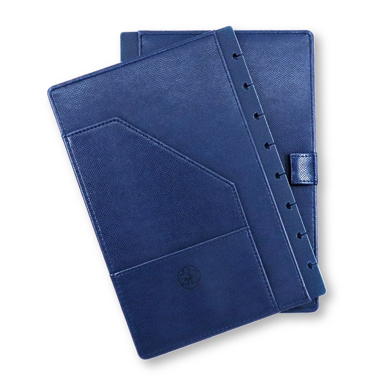 Discbound Notebook Covers - Half Letter - Navy Blue Faux Leather - Etsy UK