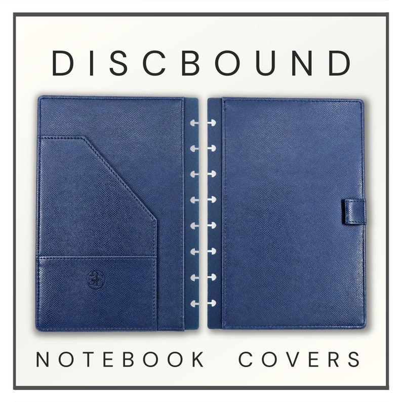Discbound Notebook Covers - Half Letter - Navy Blue Faux Leather - Etsy UK