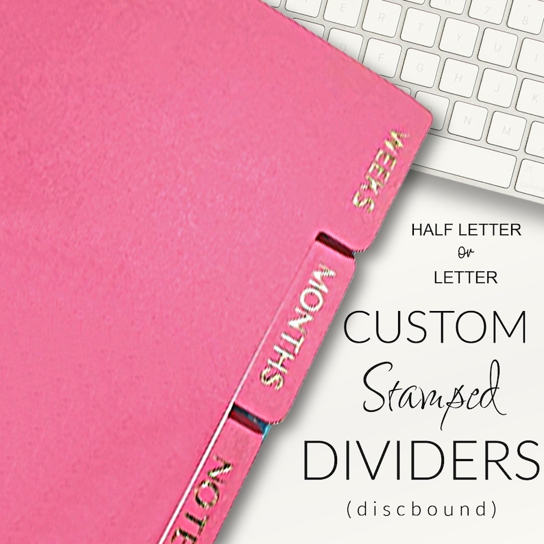 Custom Stamped Cardstock Discbound Dividers - Pink-black-blue-red ...