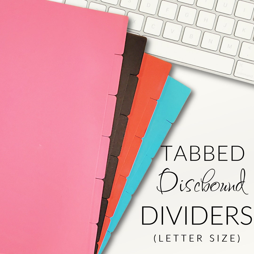 Old School Cardstock Discbound Tabbed Dividers - Letter Size- Pink-blue ...