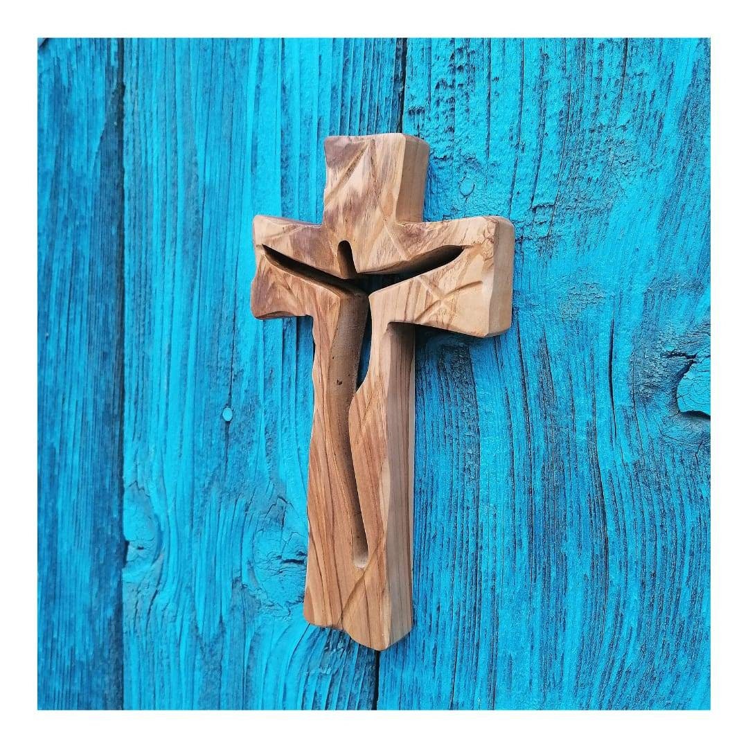 Hanging Wood Cross Simple Wood Cross Catholic Gifts - Etsy