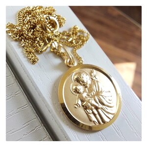 St Joseph 19 Mm Medal, St Joseph Necklace 18 K Gold Plated,patrons of ...
