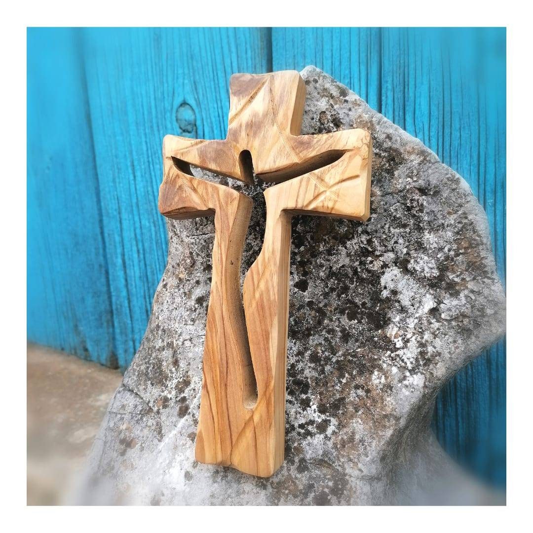 Hanging Wood Cross Simple Wood Cross Catholic Gifts - Etsy