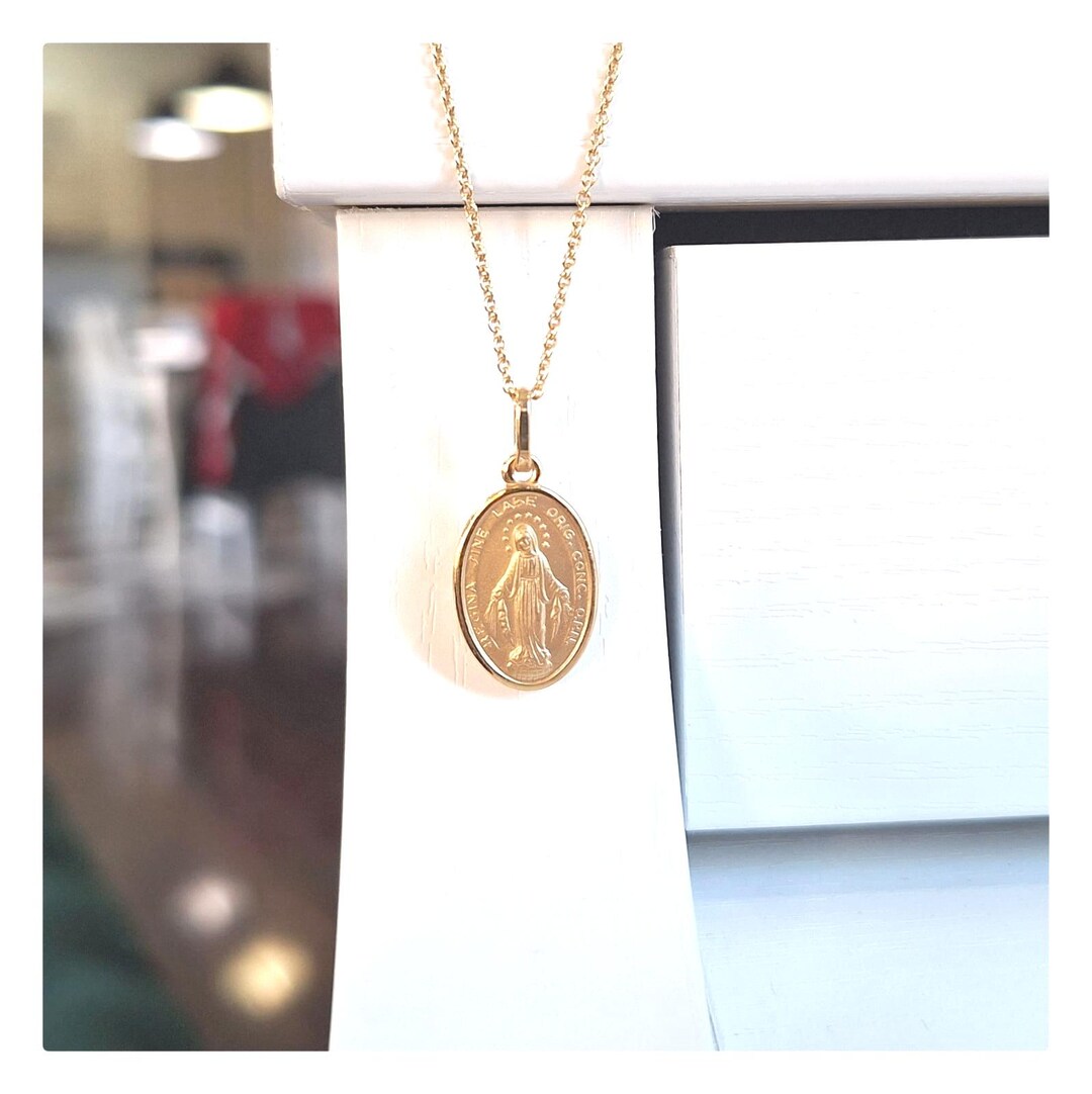 Miraculous 25 Mm Height Medal, Women's Elegant Oval With Details ...