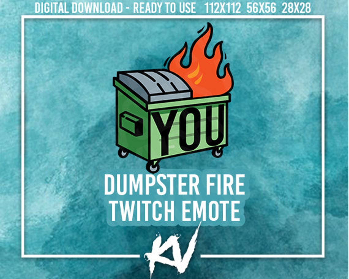 DUMPSTER FIRE Twitch Emote / Twitch Emotes / Twitch Stream / Discord ...