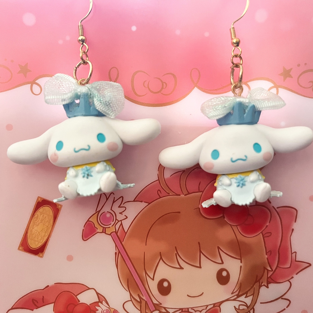 Yume Kawaii Blue Magical Girl Sakura + Cinna Dog Earrings - Etsy