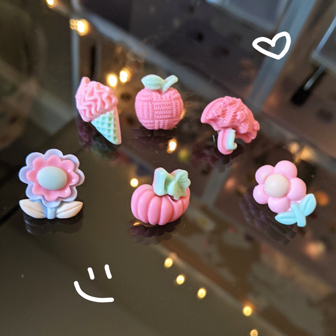 Pastel Push Pin Set random Designs Set of 10 Cute Kawaii Soft Aesthetic ...
