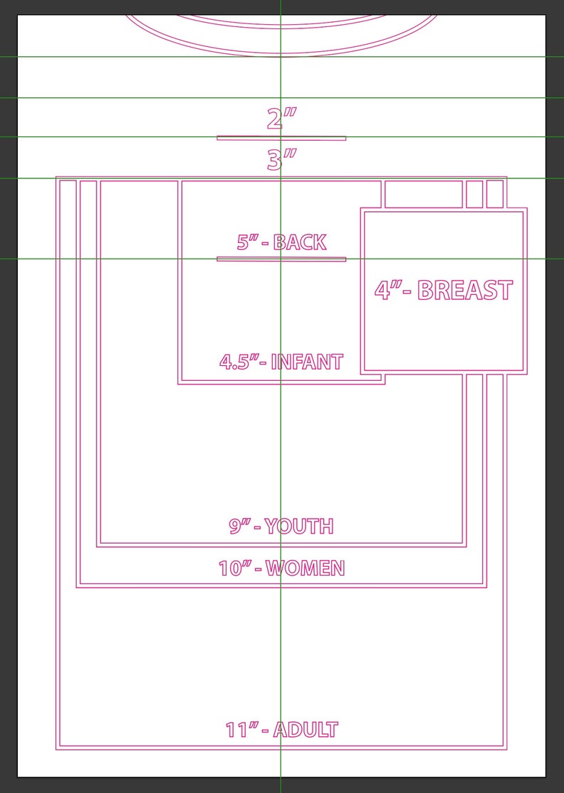 Apparel Printing Imprint Sizing Digital File - Etsy