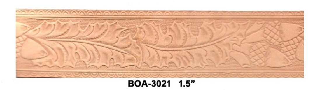 Embossed Reverse Acorn With Border Pattern Belt Blank - Etsy