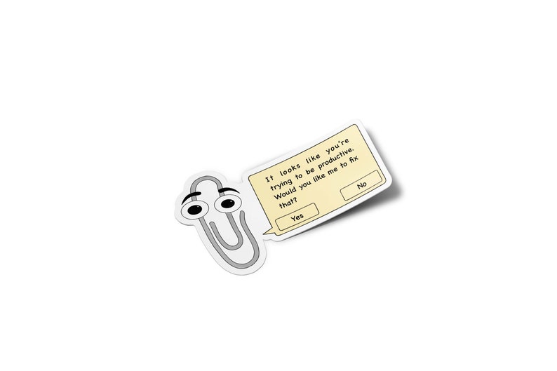 Clippy the Paperclip Matte Sticker Funny Stickers Geeky | Etsy