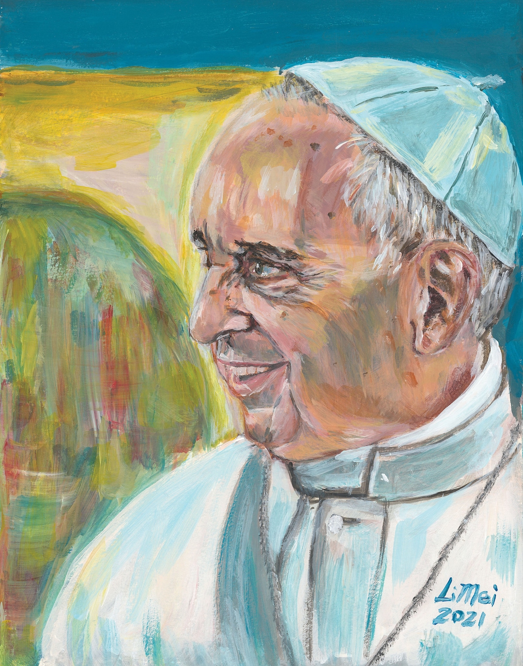 POPE FRANCIS ART - Francis Pope Abstract - Men Art Canvas - Pope ...