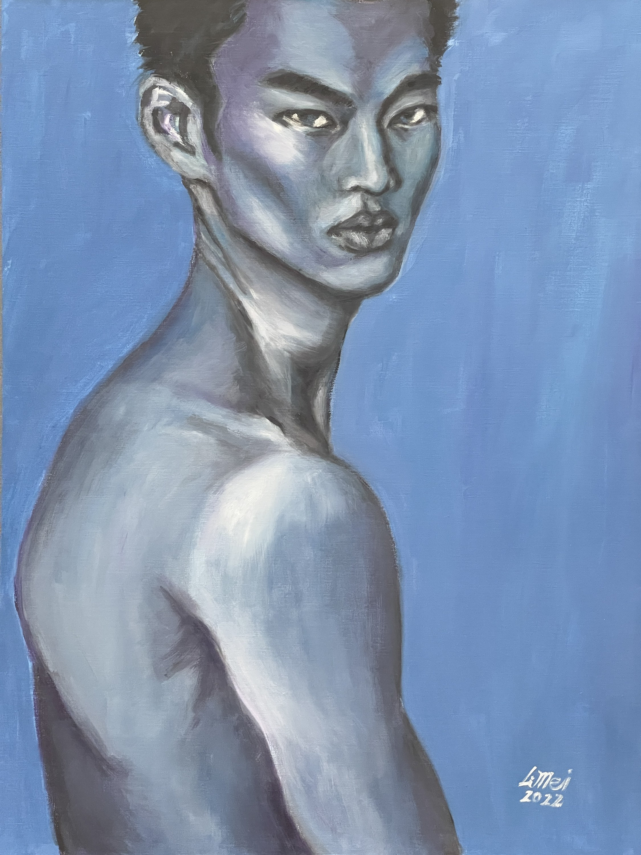 CHINESE Man ART Original Oil Art Handsome Man Canvas Man Canvas Art ...