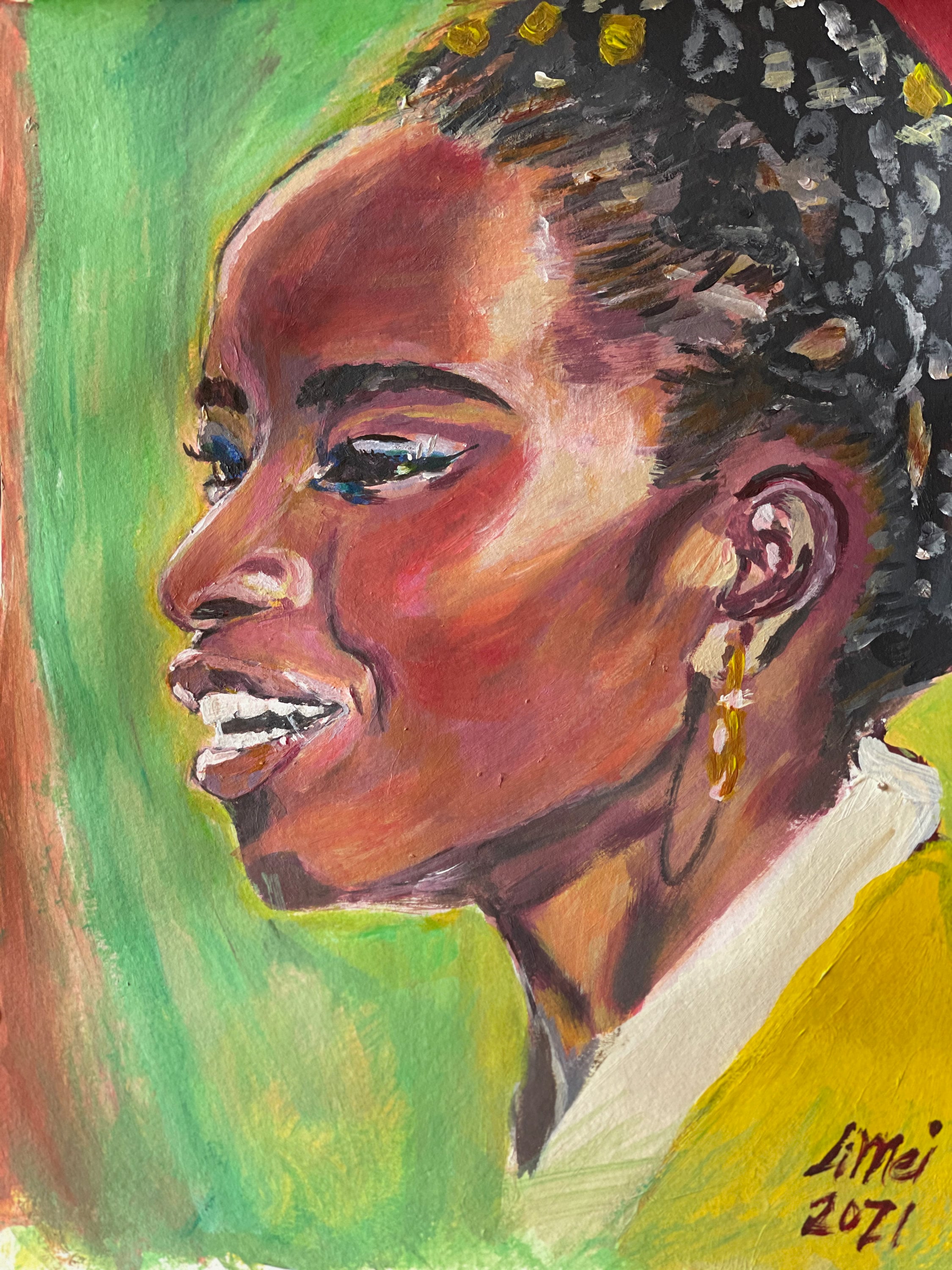 AMANDA GORMAN ART Original Art Work Wall Decor Canvas Oil Paint Art Oil ...