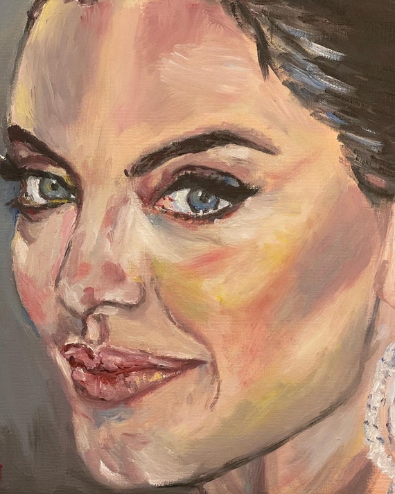 ANGELINA JOLIE ART Oil Paint Canvas Custom Oil Canvas - Etsy