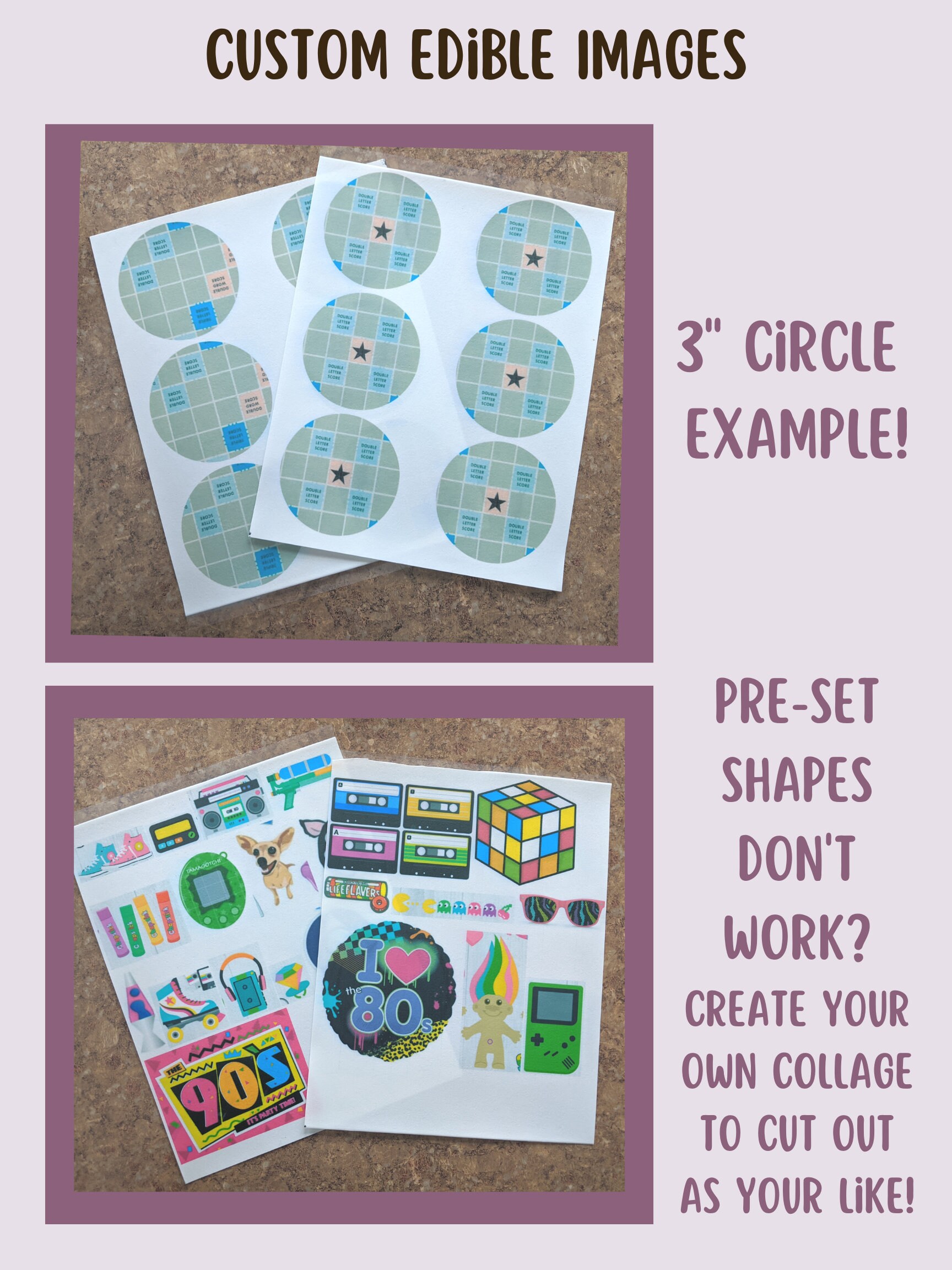 Edible Image Circles Your Images/logos Printed Multiple Sizes Round ...