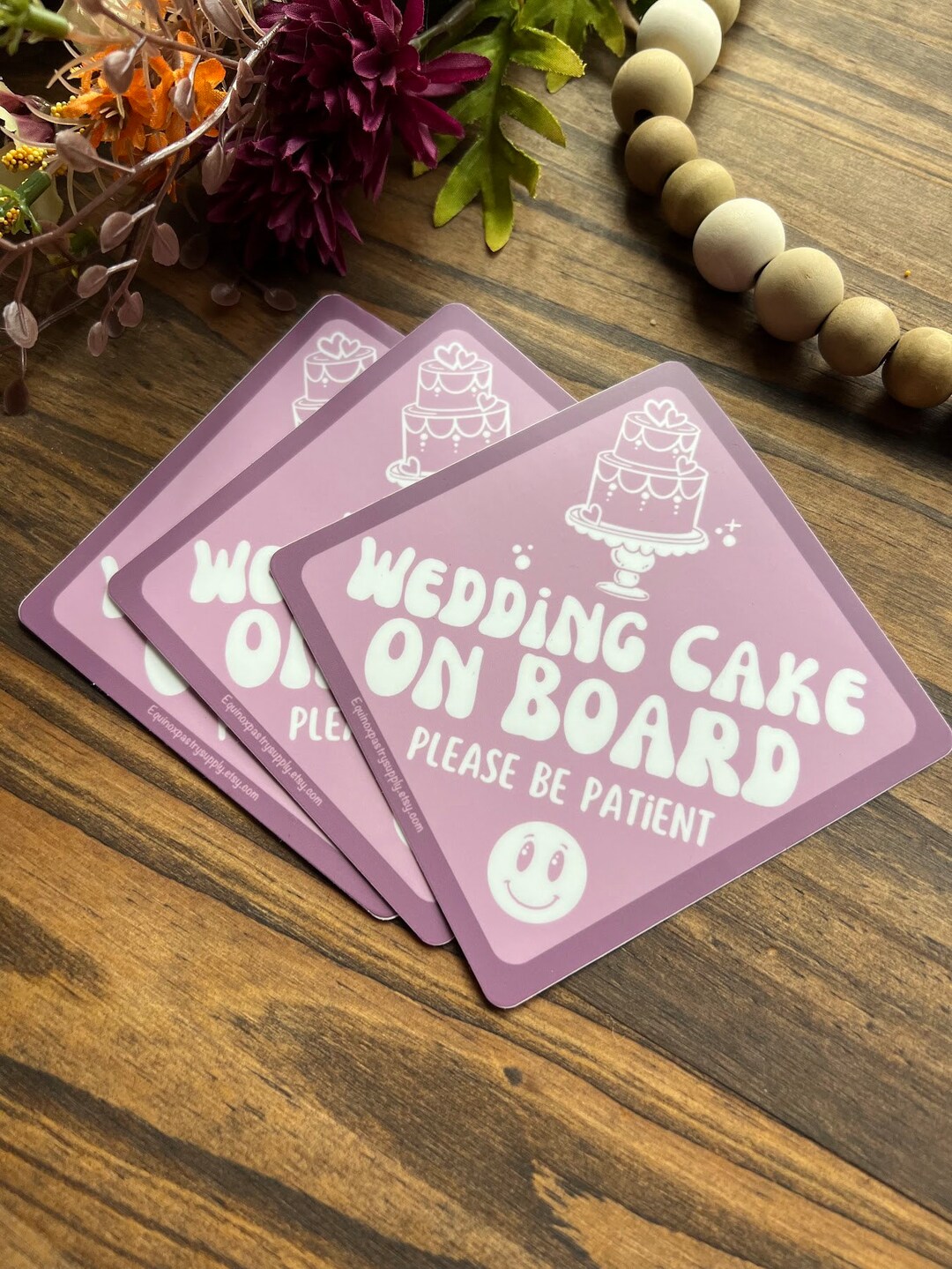 Wedding Cake on Board Sticker | Car Sticker | Bakery Sticker - Etsy