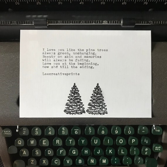 Original Poem Handmade Poetry Love I Love You Pine Trees | Etsy