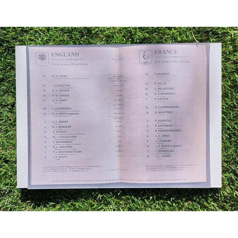 Framed Rugby Programmes Made to Order Designed by You - Etsy UK