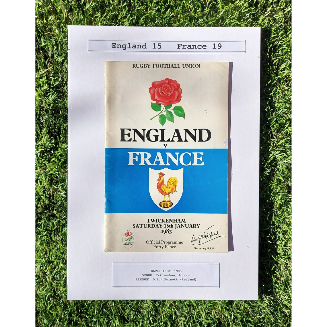 Framed Rugby Programmes Made to Order Designed by You - Etsy UK