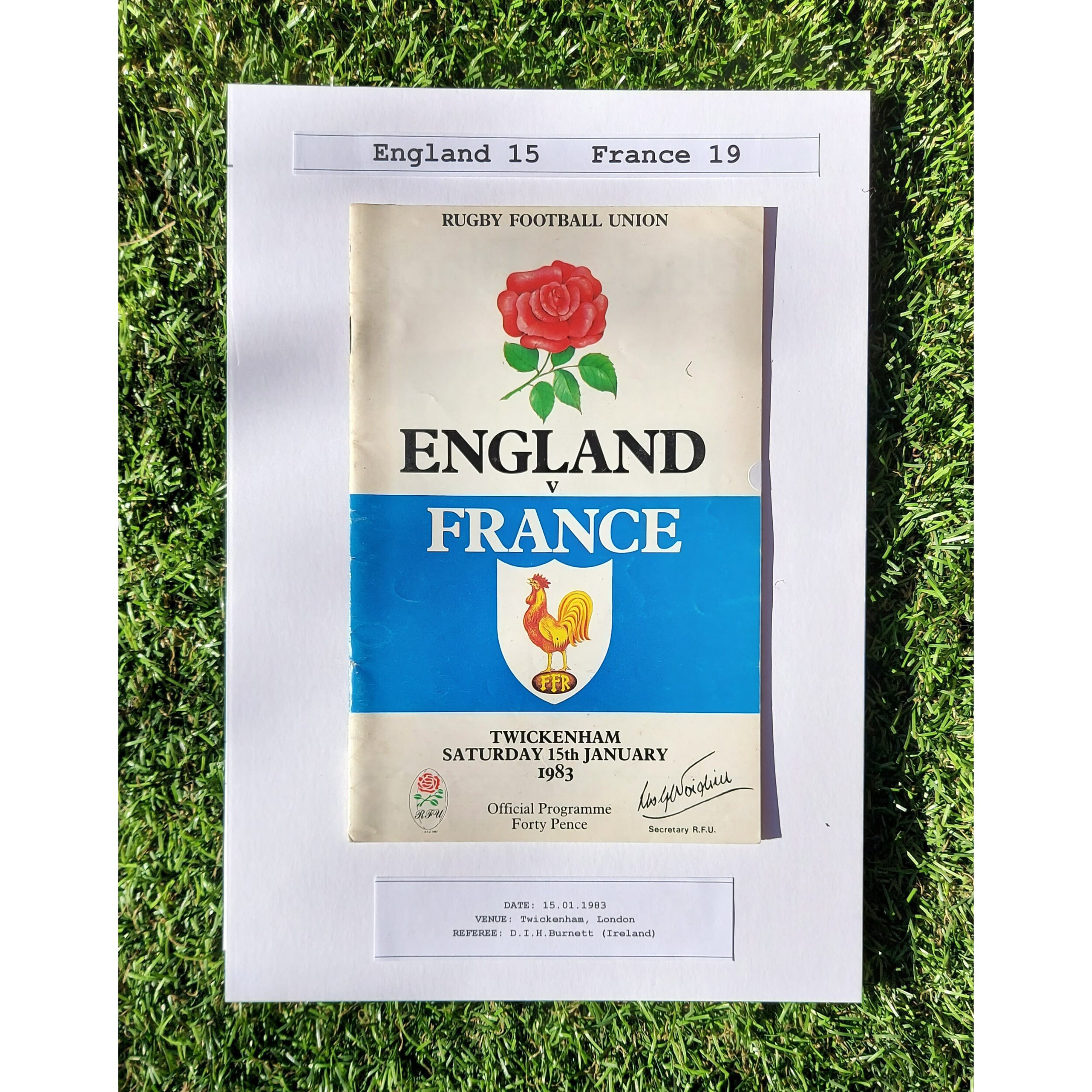 Framed Rugby Programmes Made to Order Designed by You - Etsy UK