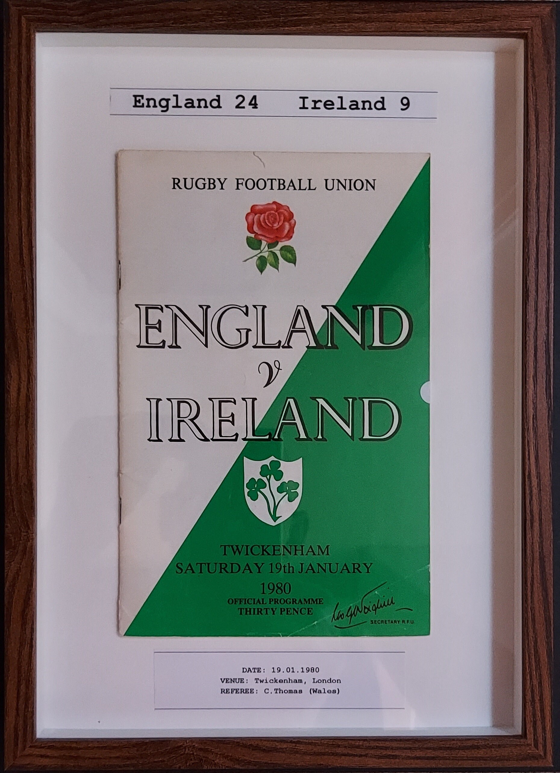 Framed Rugby Programmes Made to Order Designed by You - Etsy UK