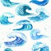 Watercolor Ocean Waves Clipart, Summer, Beach Invitation, Sea Waves ...
