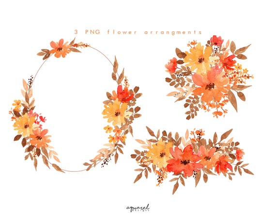 Orange Flowers Border