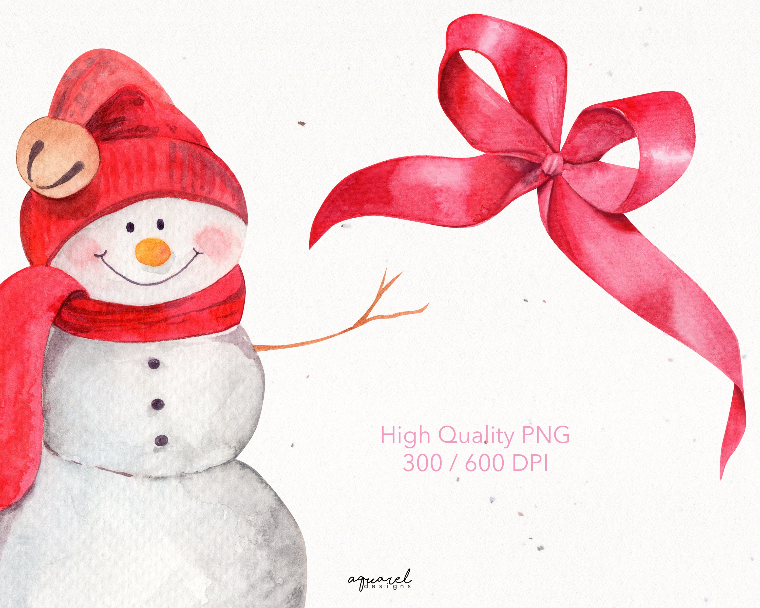 Christmas watercolor clipart Cute Santa watercolor graphics | Etsy