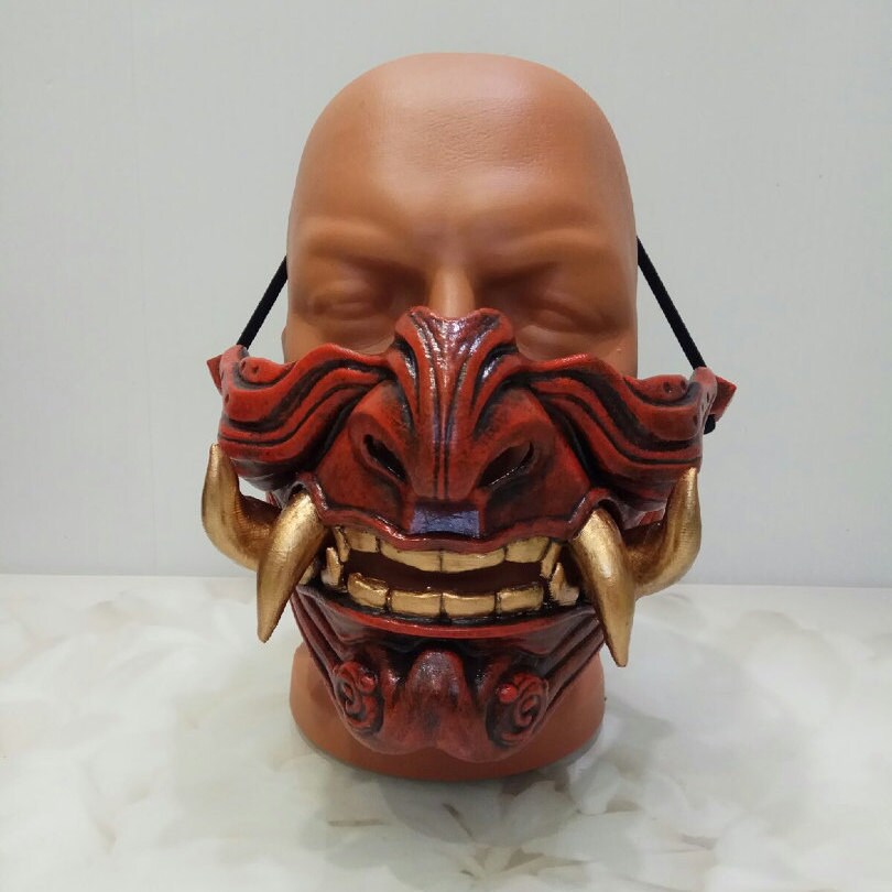 Máscara samurai impresa en 3D pintada a mano | Etsy