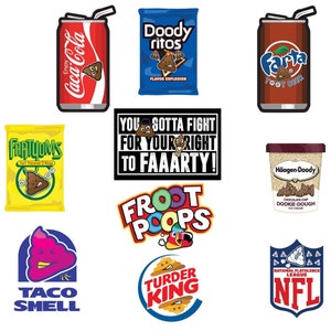 Set of 10 Junk Food Doody Stickers Poop Emoji Parody - Etsy