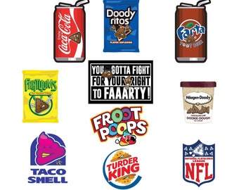 Junk Food Doody Stickers Full Set of 20 Parody - Etsy