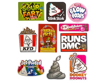 Junk Food Doody Stickers ~ Full Set of 20 ~ Parody - Etsy