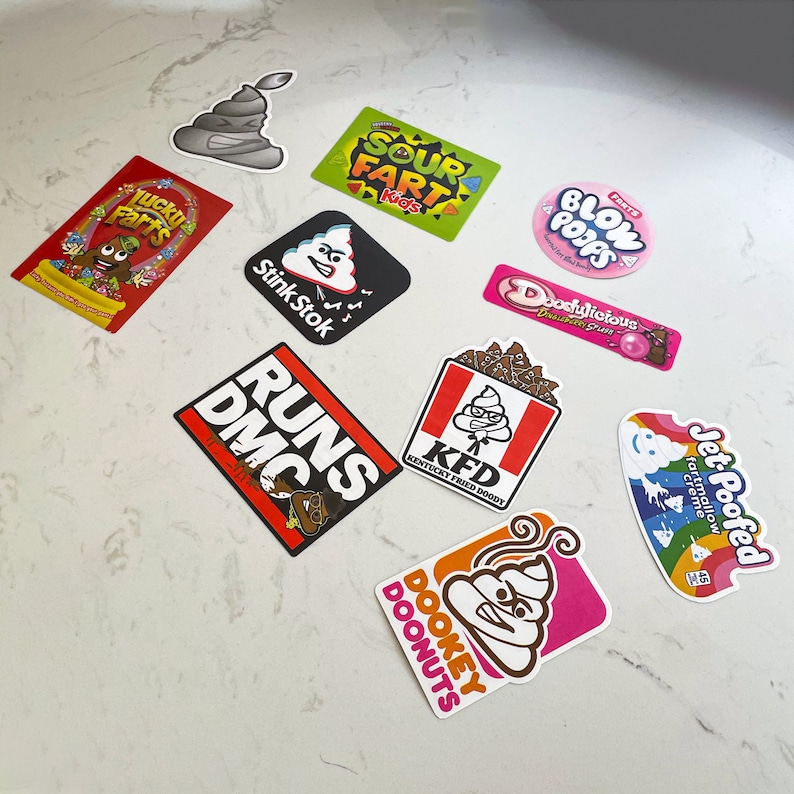 10 NEW Junk Food Doody Stickers Set of 10 Poop Emoji Parody Series 4 - Etsy
