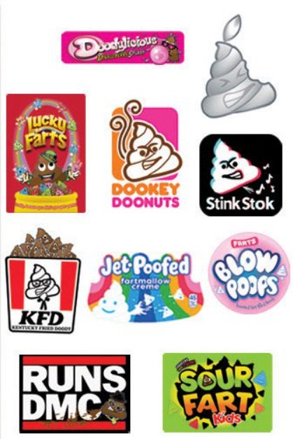 Set of 10 NEW Junk Food Doody Stickers - Poop Emoji - Parody Series 4 ...