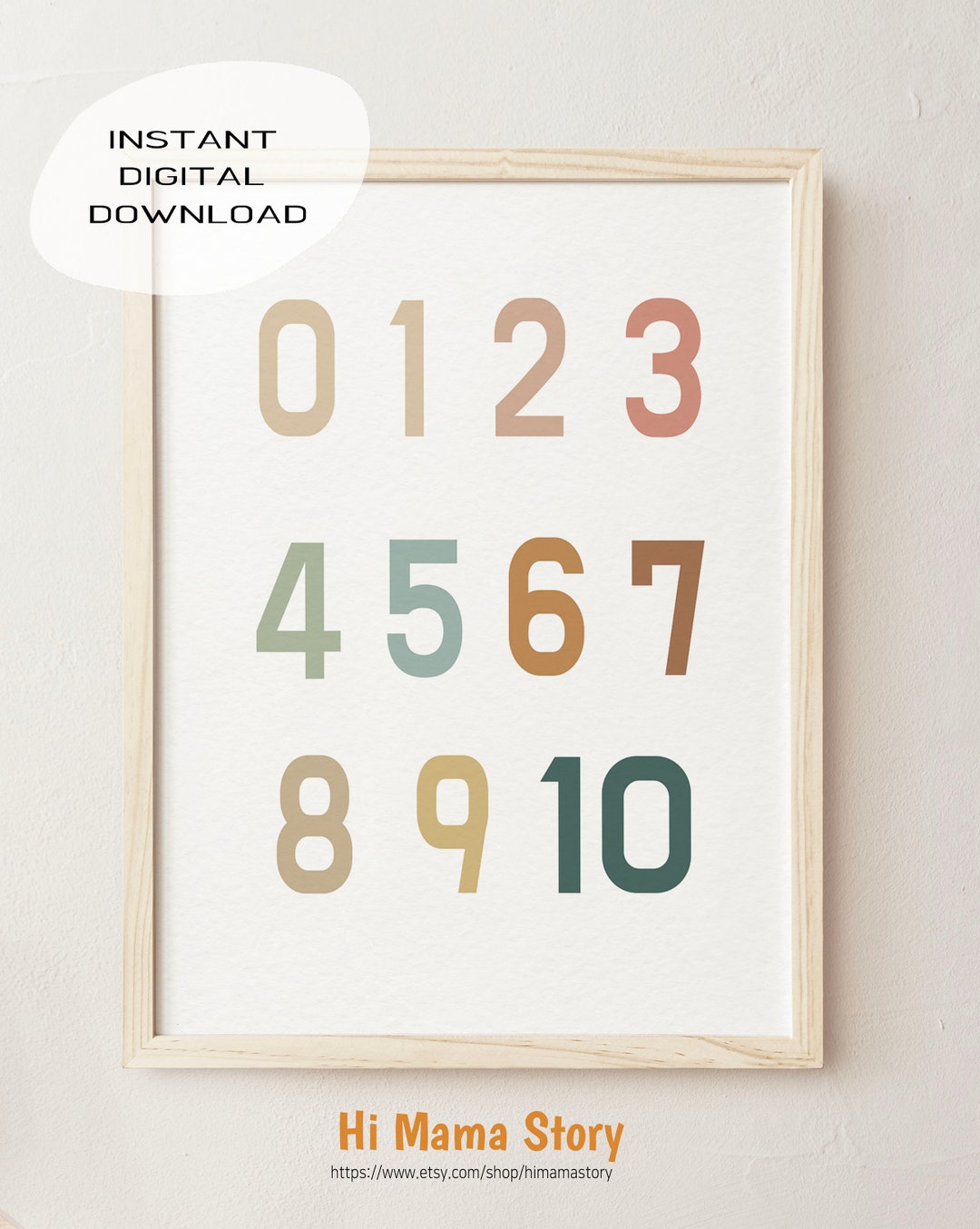 Boho Numbers 0-10 Poster Printable Educational Poster - Etsy