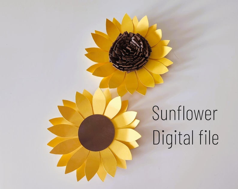 Sunflower SVG, Cricut Cardstock Template, Floral Cut File, Paper Craft ...