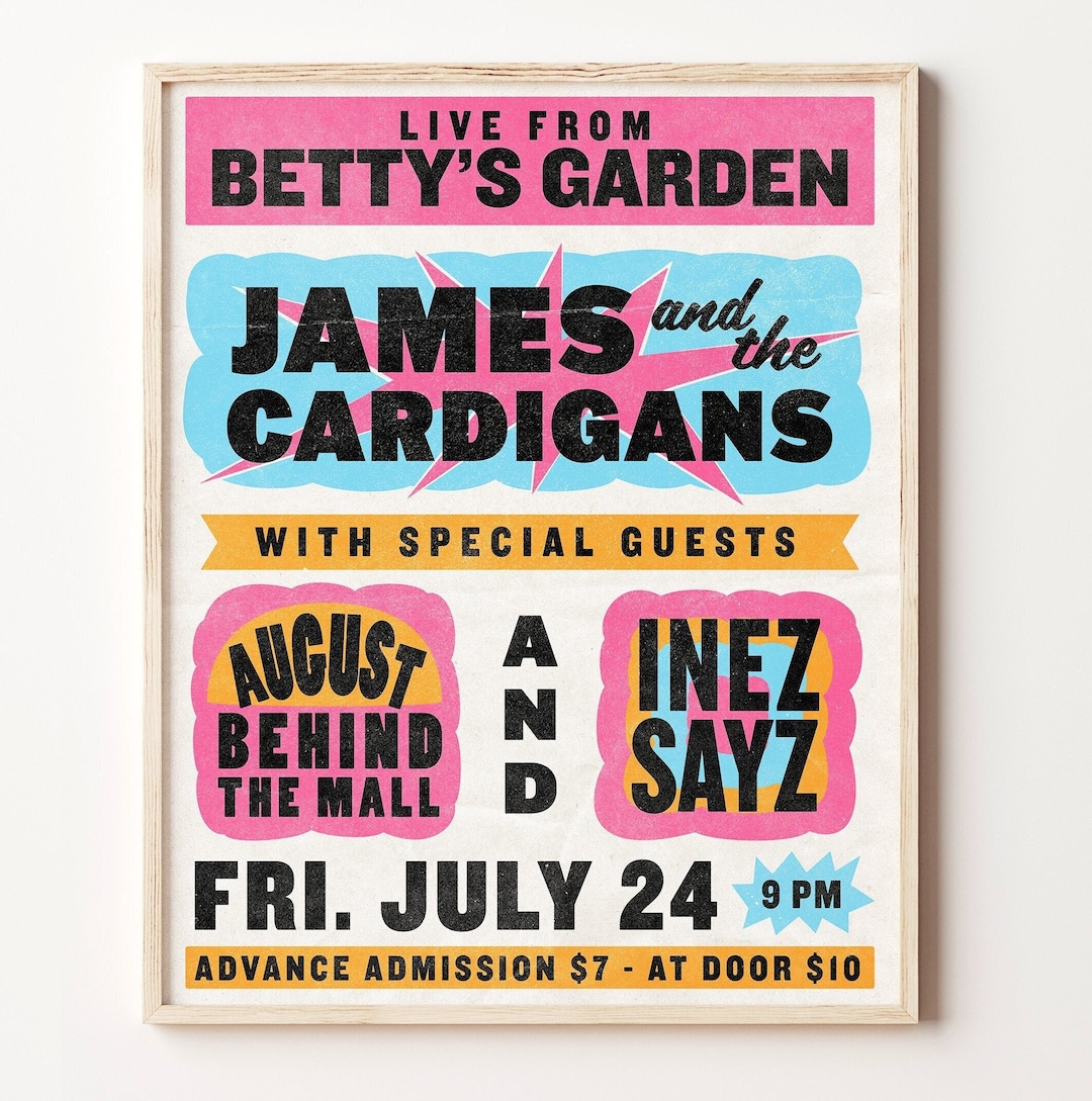Folklore Betty, James, and August Band Concert Poster - Etsy