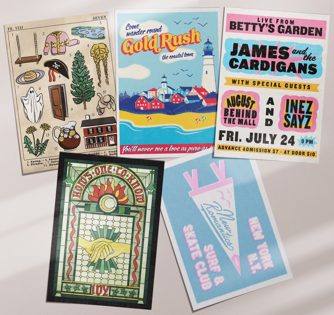 Folklore/evermore Inspired Postcards Pack of 5 - Etsy