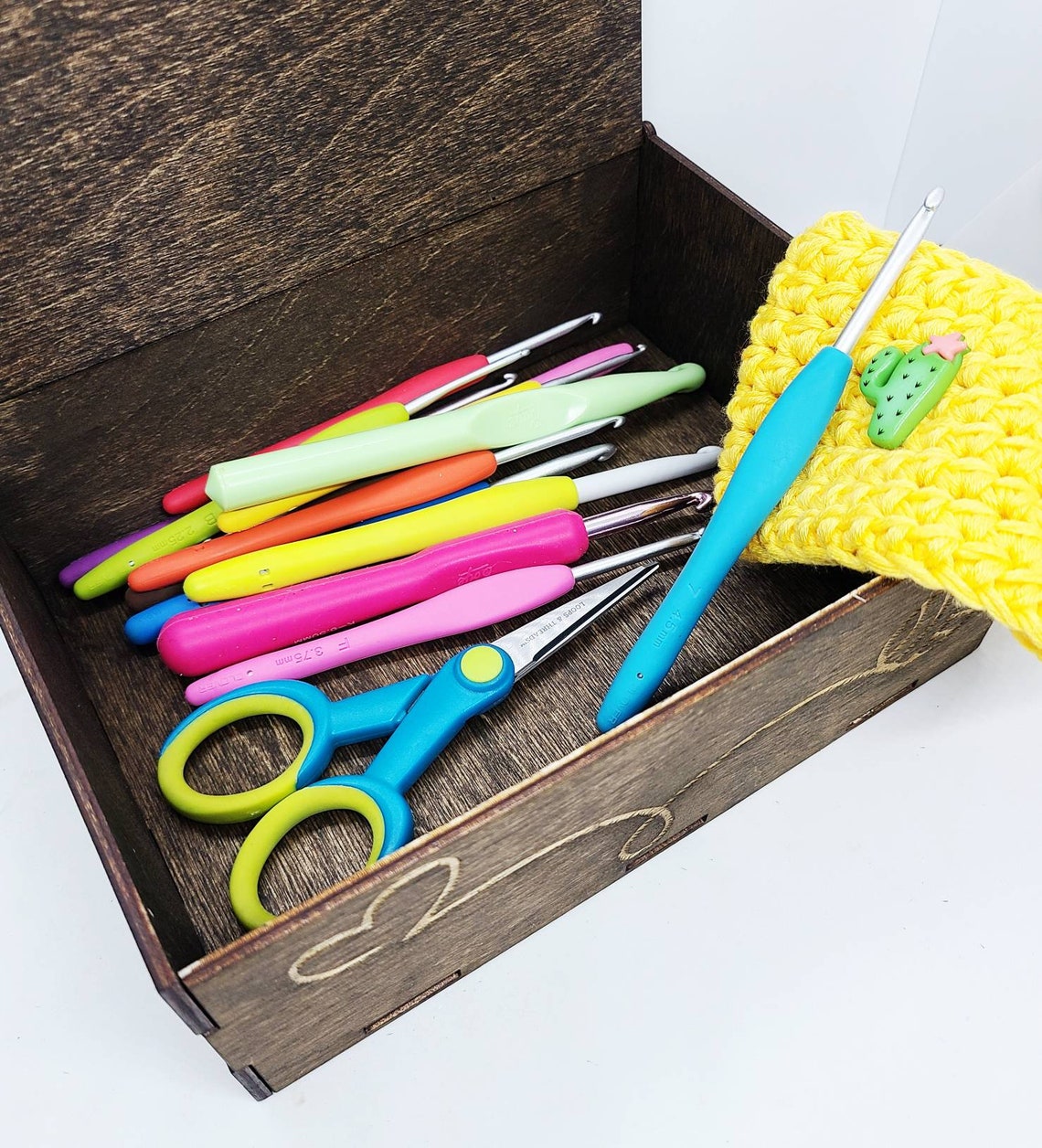 Crochet Hook Box Crochet Supply Storage Crochet Humor - Etsy