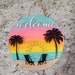 Welcome Sign Beach Scene Sign Sunset Beach Decor Lake House Sign Beach ...