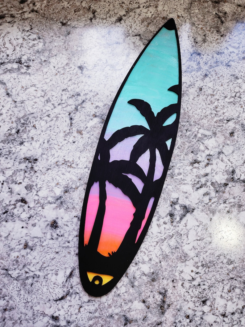 Tropical Flower Surfboard Wall Hanging: Custom Beach Decor - Etsy