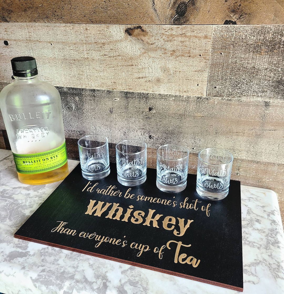 Personalized Whiskey Shot Tray – Bar Decor, Anniversary Gift - Etsy