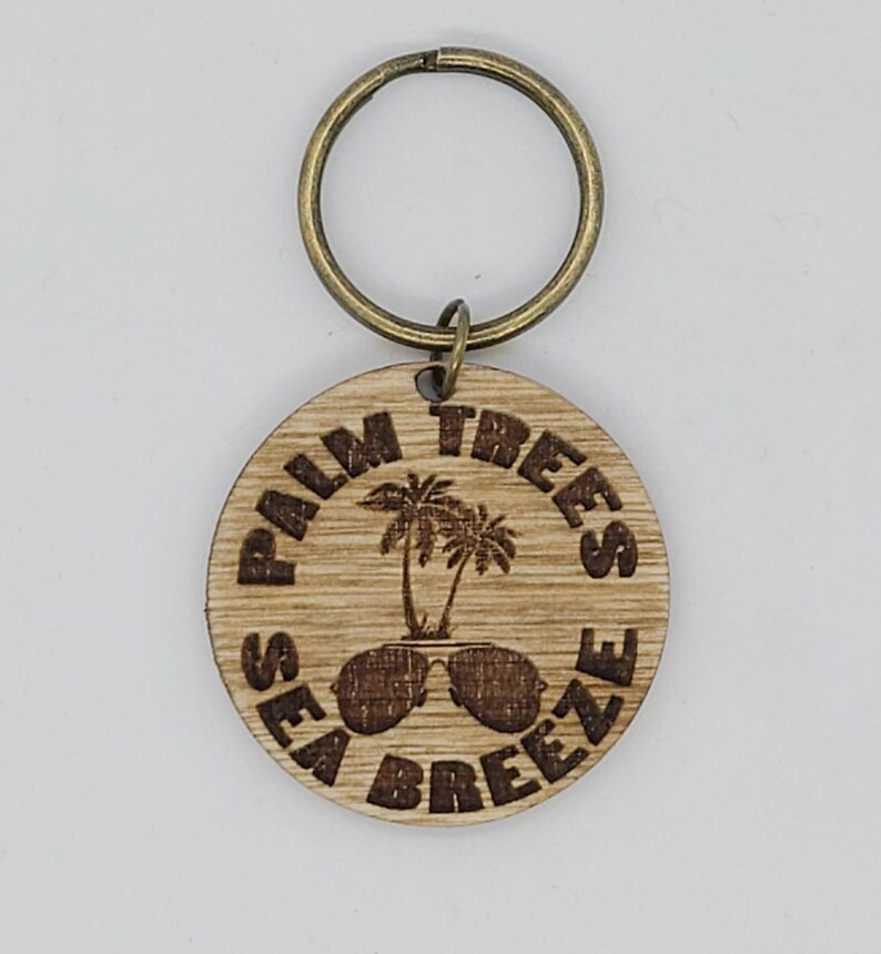 Tropical Keychain Wood Engraved Keychain Mothers Day Gift - Etsy