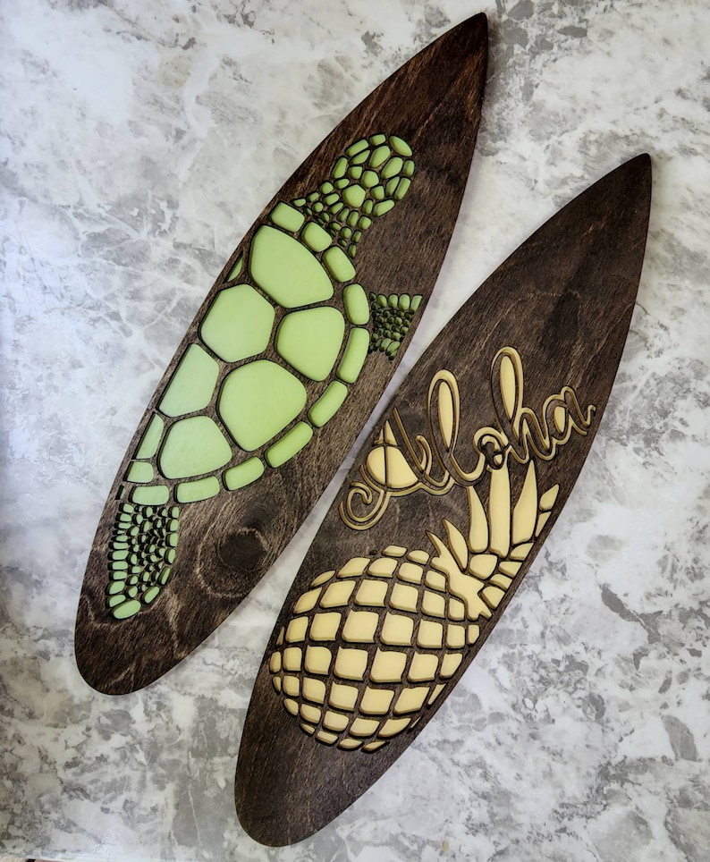 Sea Turtle Surfboard Wall Hanging: Tropical Beach Decor - Etsy