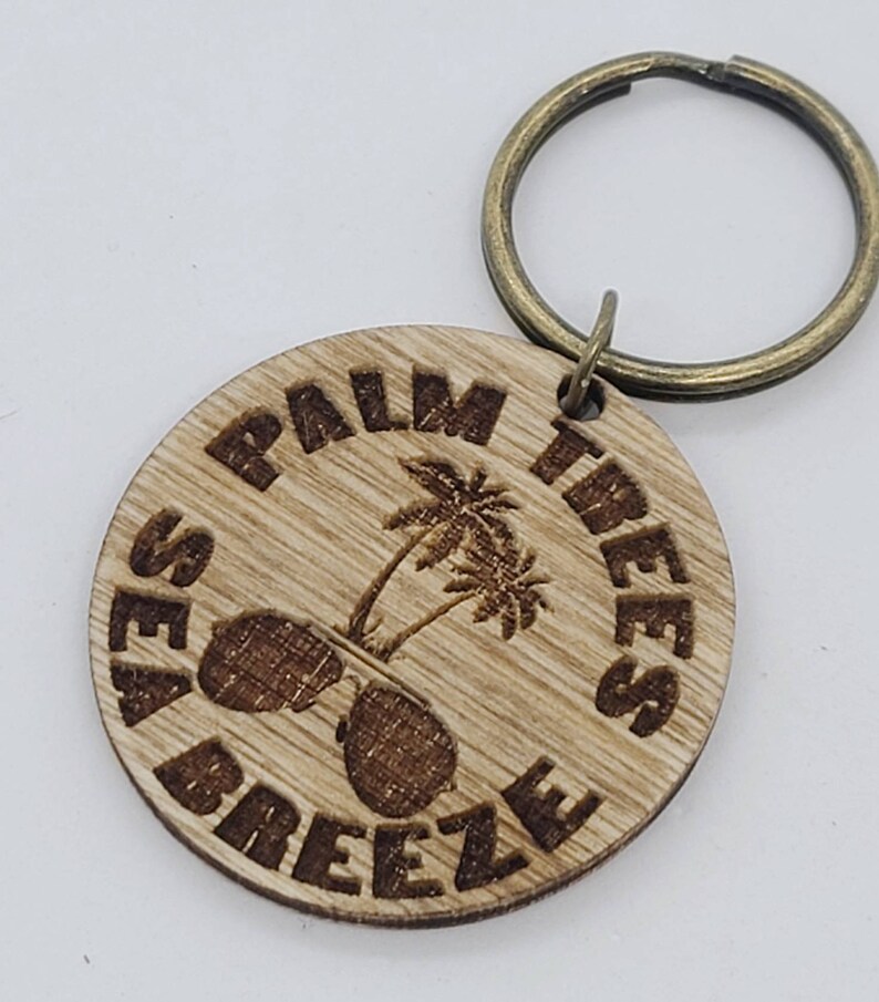 Tropical Keychain Wood Engraved Keychain Mothers Day Gift - Etsy