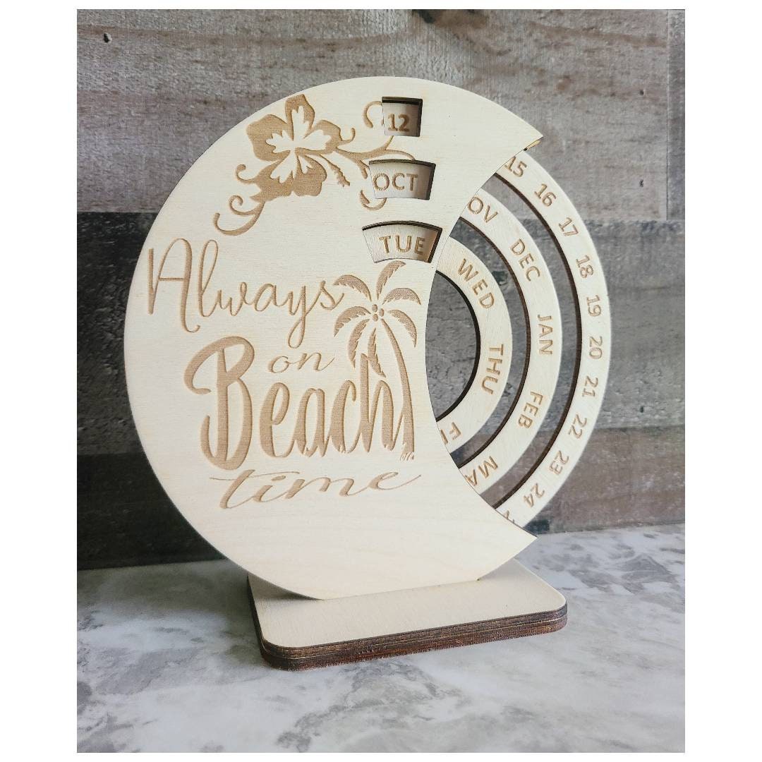 Wood Forever Calender - Wooden Perpetual Calender - Wood Gift ...